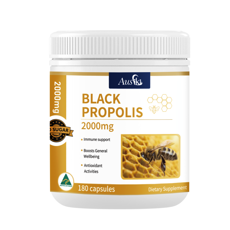 Ausiki Black Propolis 1200mg 180 capsules - AUSIKI PHARMACEUTICAL GROUP PTY LTD